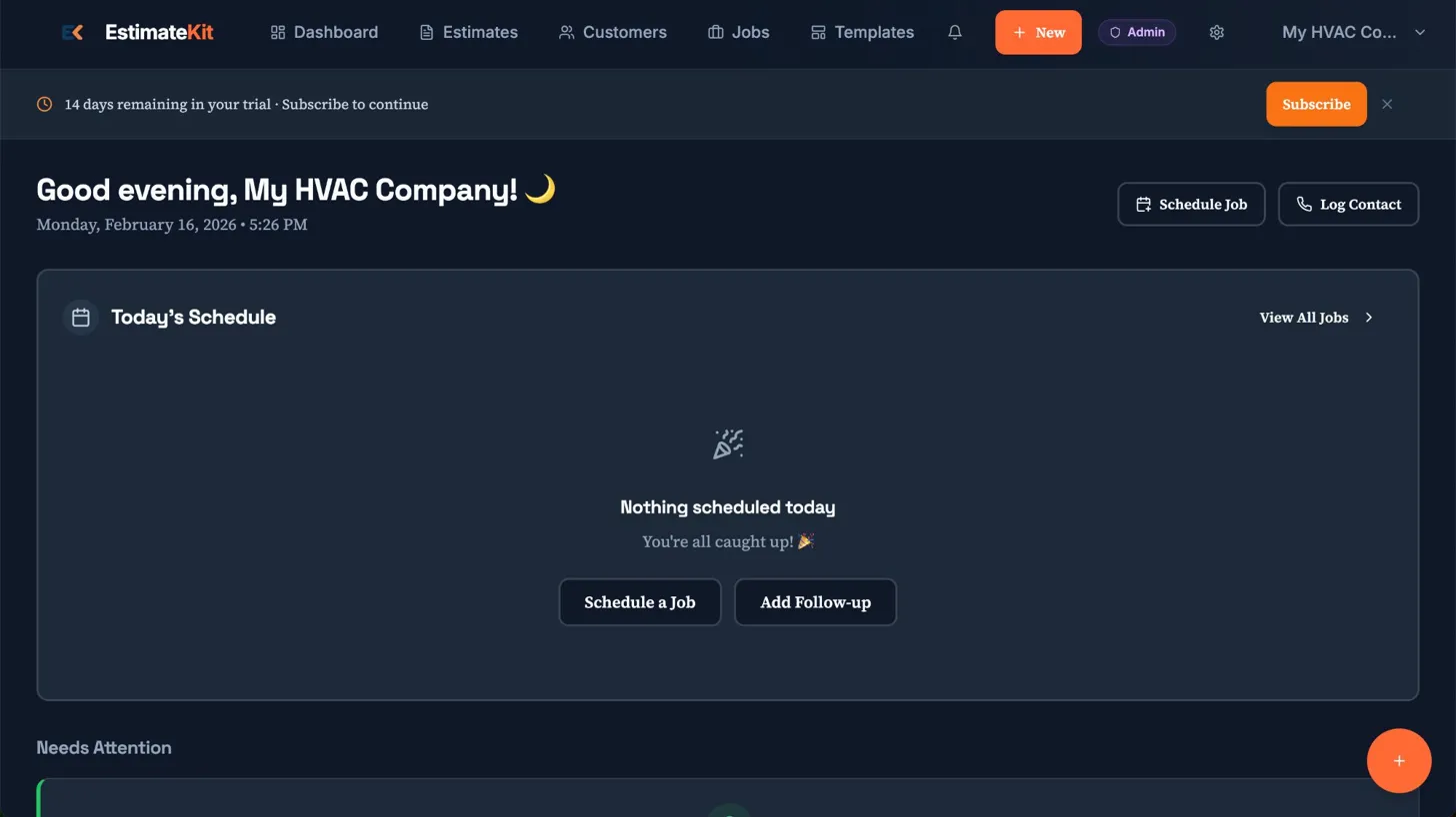 EstimateKit - Complete HVAC Business Software | $49/month